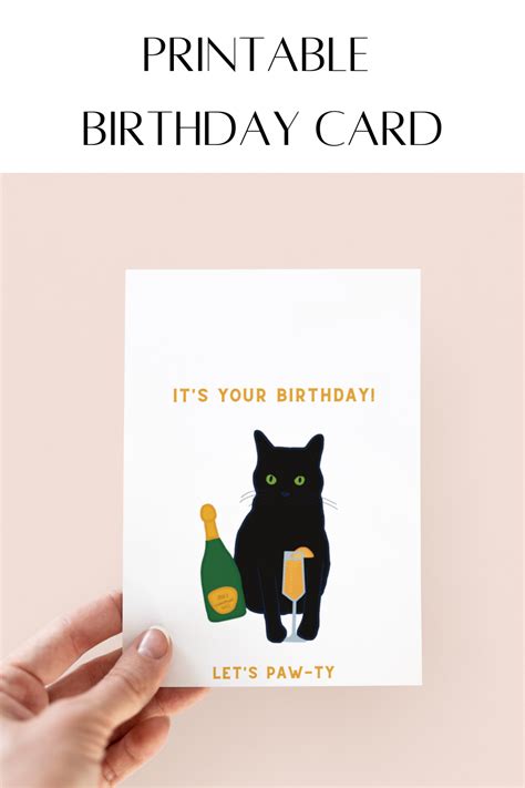 Printable Cat Themed Birthday Card Cat Birthday Card It S Your