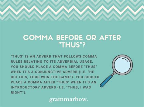 Where To Place A Comma With Thus Clear Examples