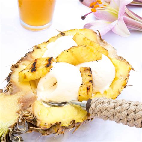 Summer Pairings Grilled Pineapple Vanilla Ice Cream Mango Wheat