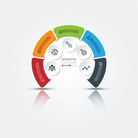 Semi Circle Business Infographic With 5 Steps 1235153 Vector Art At