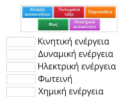 Φυσικη ε δημοτικου ενεργεια Αντιστοίχιση