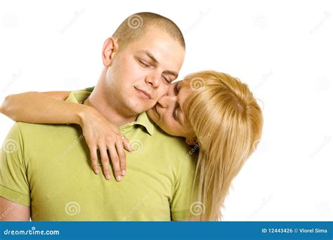 Woman Kissing Man Royalty Free Stock Image Image