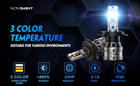 Novsight Newest N T Switchable Three Color Car Led Headlight H H