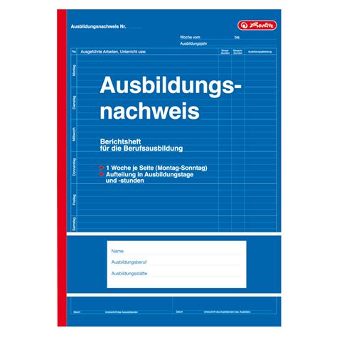 Livepac Office Herlitz Ausbildungsnachweis Berichtsheft Din A