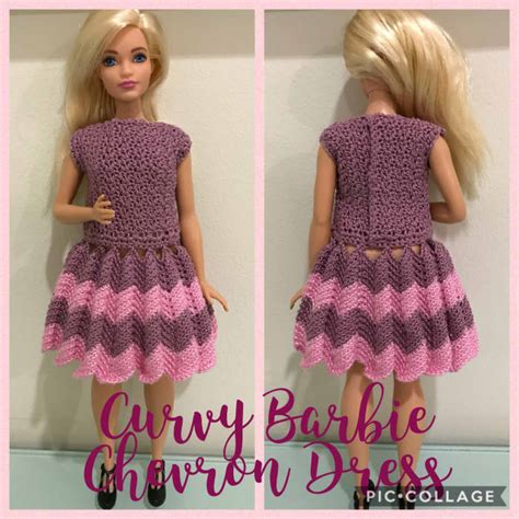 Curvy Barbie Chevron Dress Free Crochet Pattern FeltMagnet