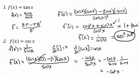 Use Quotient Rule To Find Derivative Of Cosecant And How To Memorize