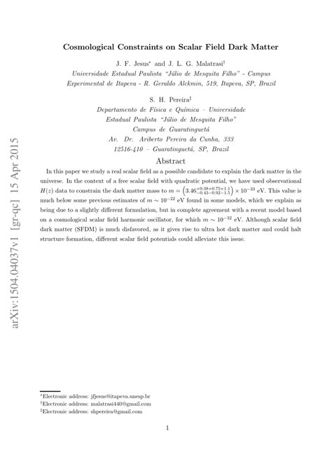 pdf cosmological constraints on scalar field dark matter