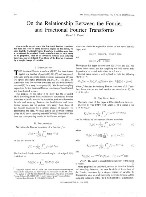 pdf on the relationship between the fourier and fractional fourier transforms