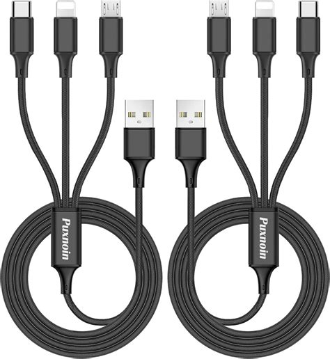 Amazon Puxnoin Multi Charging Cable 6FT 2Pack Multi Charger Cable