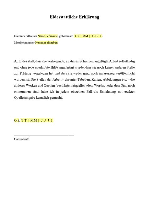 Eidesstattliche Erklärung Definition Bedeutung Muster und Vorlagen