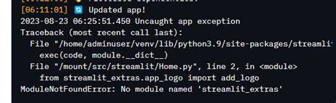 ModuleNotFoundError No Module Named Streamlit Extras Community