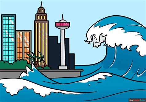 How To Draw A Tsunami Really Easy Drawing Tutorial