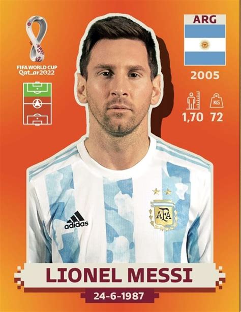 Figurita de Lionel Messi Qatar 2022 Descargá e Imprime Álbum Panini