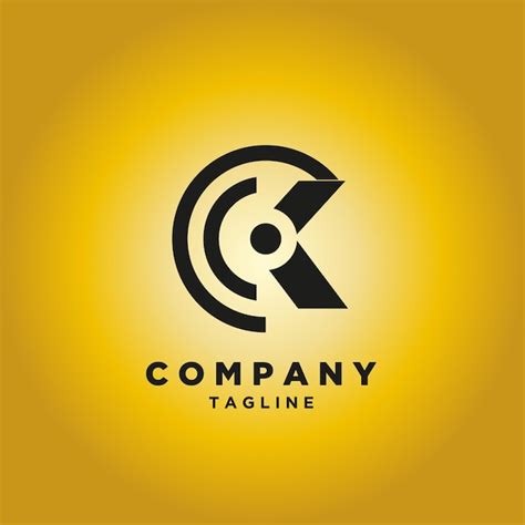Un Logo Amarillo Y Negro Para Una Empresa Llamada K Vector Premium