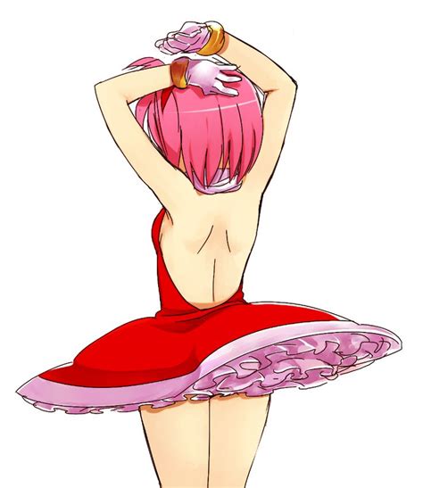 Amy Rose Armpits Arms Up Back Bare Back Gloves Hairband Open Back Personification Pink Hair