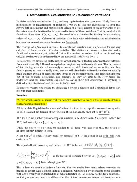 i mathematical preliminaries to calculus of variations fxx x xx x pdf calculus of