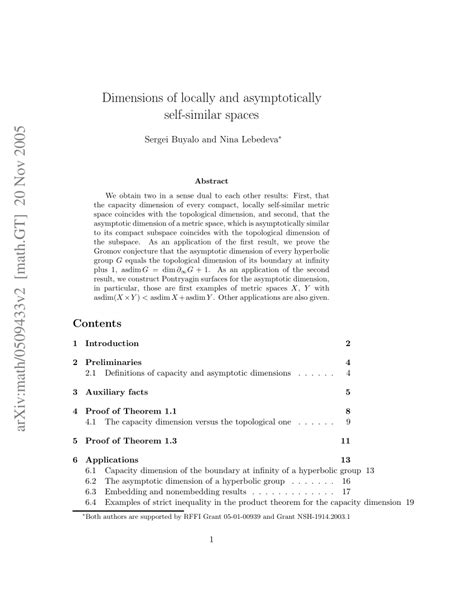 pdf dimension of locally and asymptotically self similar spaces