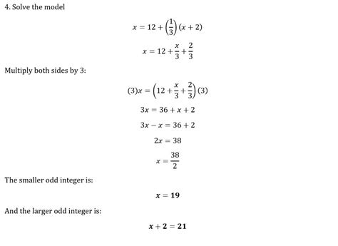 [solved] solve using the five step method find two consecutive odd integers course hero