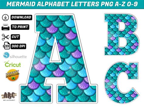 Mermaid Alphabet Letters Png MR ALPHABETS
