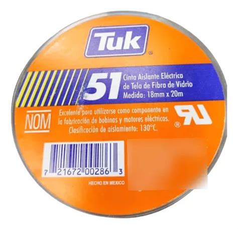 Cinta Aislante Eléctrica Tipo Tela Fibra Vidrio 18mmx20m Tuk Envío gratis