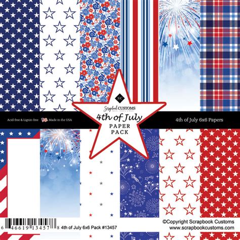 Scrapbook Customs Th Of July Paper Pack X Ds