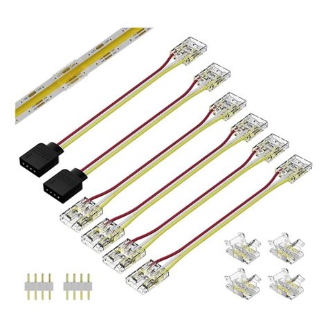 10mm Connectors For CCT Tunable COB LED Strip Light 3 Pin Solderless
