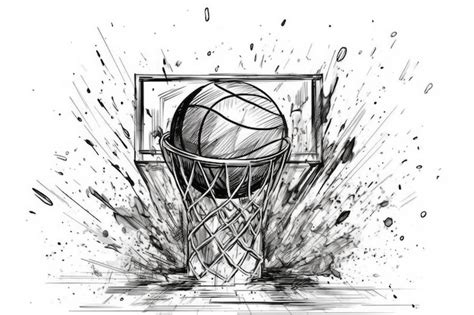 Premium Photo Basketball Basket Shot Hoop Hand Drawn Sketch