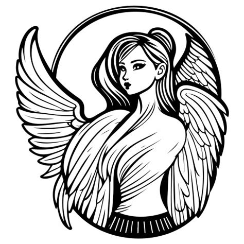 Angel Beauty Girl Sketch Royalty Free Vector Image