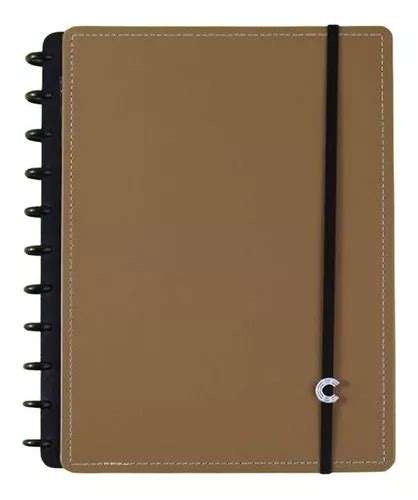 Caderno Inteligente Grande Caramel Folhas Parcelamento Sem Juros