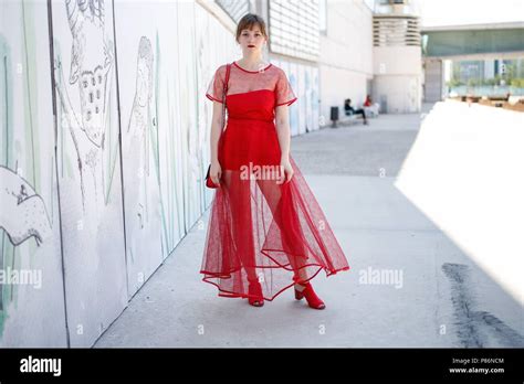 Martina Torres Posing On The Street During Mercedes Benz Fashion Week