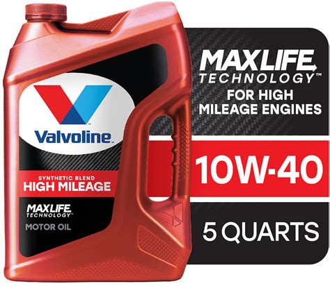 Valvoline High Mileage Maxlife W Synthetic Blend Motor Oil Qt