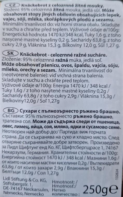 Roggen Vollkorn Knäckebrot Grafschafter kalórie kJ a nutričné