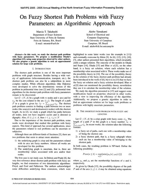 pdf on fuzzy shortest path problems with fuzzy parameters an algorithmic approach