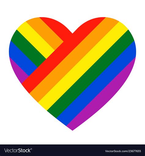 Rainbow Heart Icon Lgbt Flag Symbol Royalty Free Vector