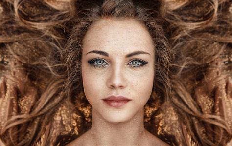 Wallpaper Face Women Model Long Hair Brunette Looking At Viewer Alessandro Di Cicco