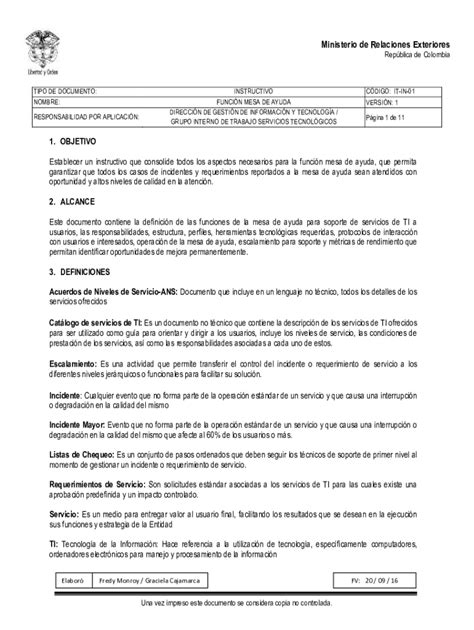 Fillable Online Ministerio De Relaciones Exteriores Repblica De