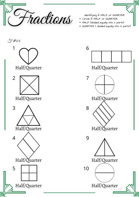 Free Fraction Activity Identifying Equal Parts Dividing Shapes