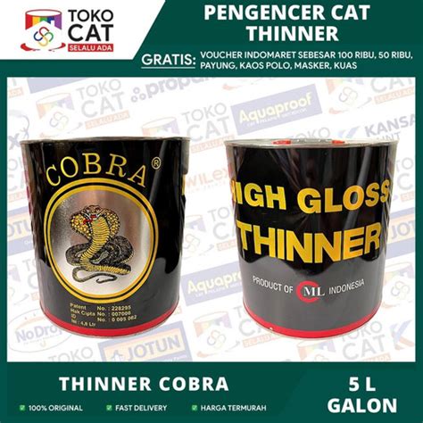Jual THINNER COBRA HITAM KALENG 5 LITER GALON PENGENCER CAT THINER