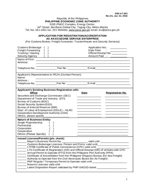 PEZA Accreditation Application PDFNotary Public Doc Template PdfFiller