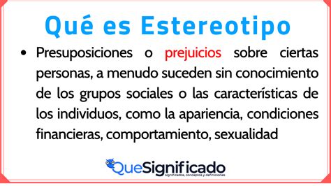 Pdf Superior Estudio Descriptivo De Los Estereotipos Que Causan The