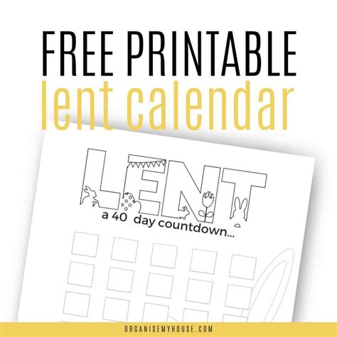 Free Lent Calendar Lorne Rebecka