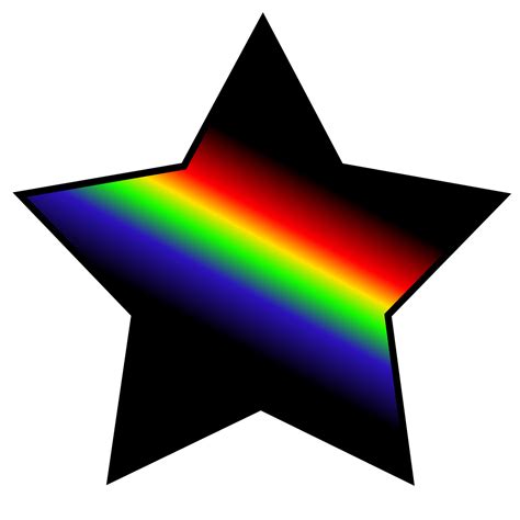 Estrella Negra Con Arco Iris PNG Transparente StickPNG