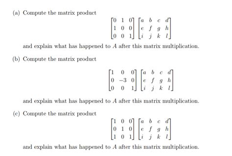 solved problem 5 let a be the 3 x 4 matrix a e f g h li j k
