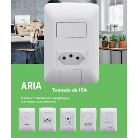Kit Tomadas Interruptor Tramontina Linha Aria Sem Parafuso Shopee