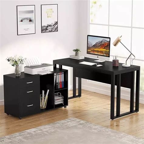 Tribesigns L Shaped Computer Desk 55 Inch Executive Office Desk With