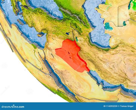 Iraq On Globe Stock Illustration Illustration Of Realistic 114393259