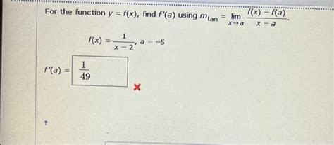 solved for the function y f x find f′ a using