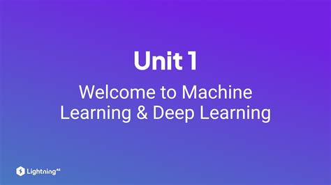 unit 1 welcome to machine learning and deep learning youtube