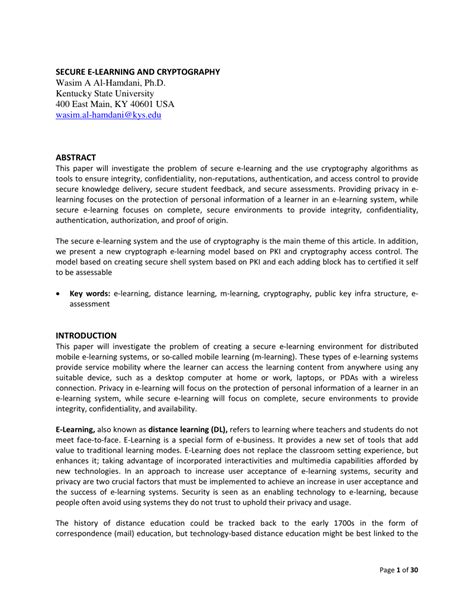 pdf secure e learning and cryptography