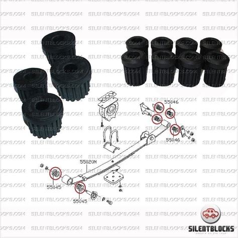 Kit Complet Silentblocs Deux Lames De Ressort Nissan Seran Vanette